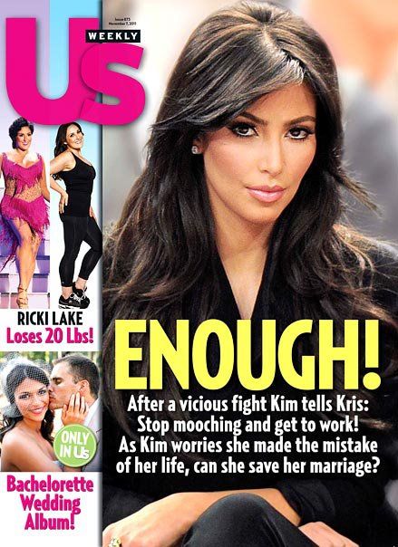 Kim Kardashian Us Weekly Magazine 07 November 2011 Cover Photo