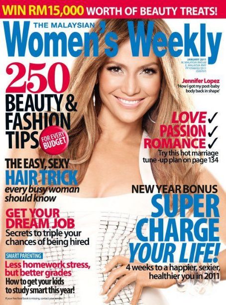 Jennifer Lopez Womens Weekly Magazine January 2011 Cover Photo Malaysia